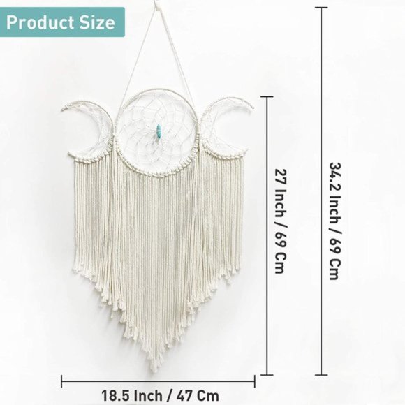 Urban Outfitters | Accents | Macrame Woven Triple Moon Goddess Boho ...